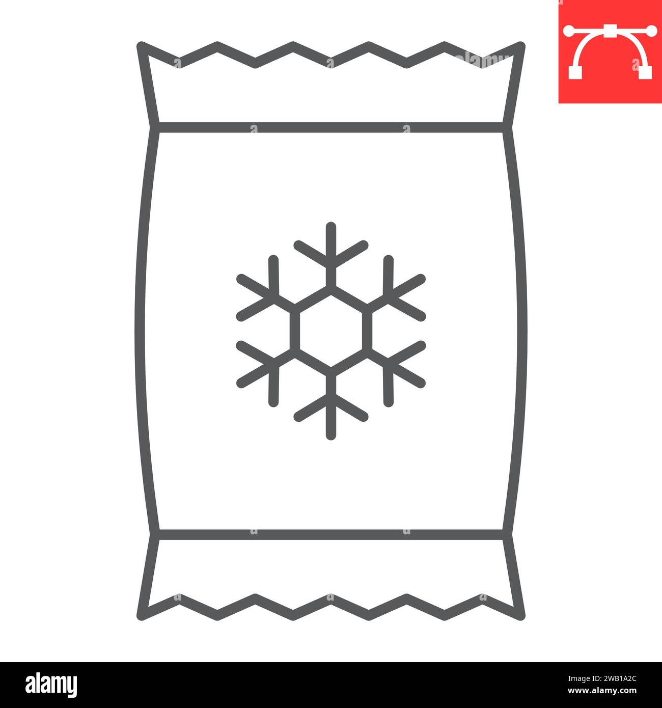 Frozen Food Line Icon Grocery Store And Food Package With Snowflake Vector Icon Vector
