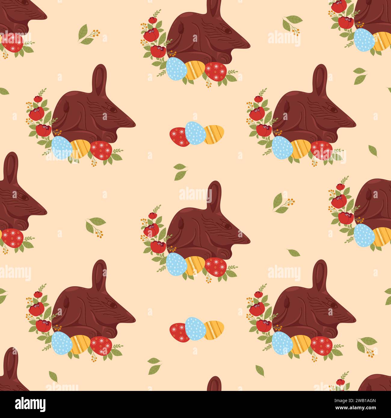 Easter Seamless pattern with chocolate bilby. Cute Australian animal ...
