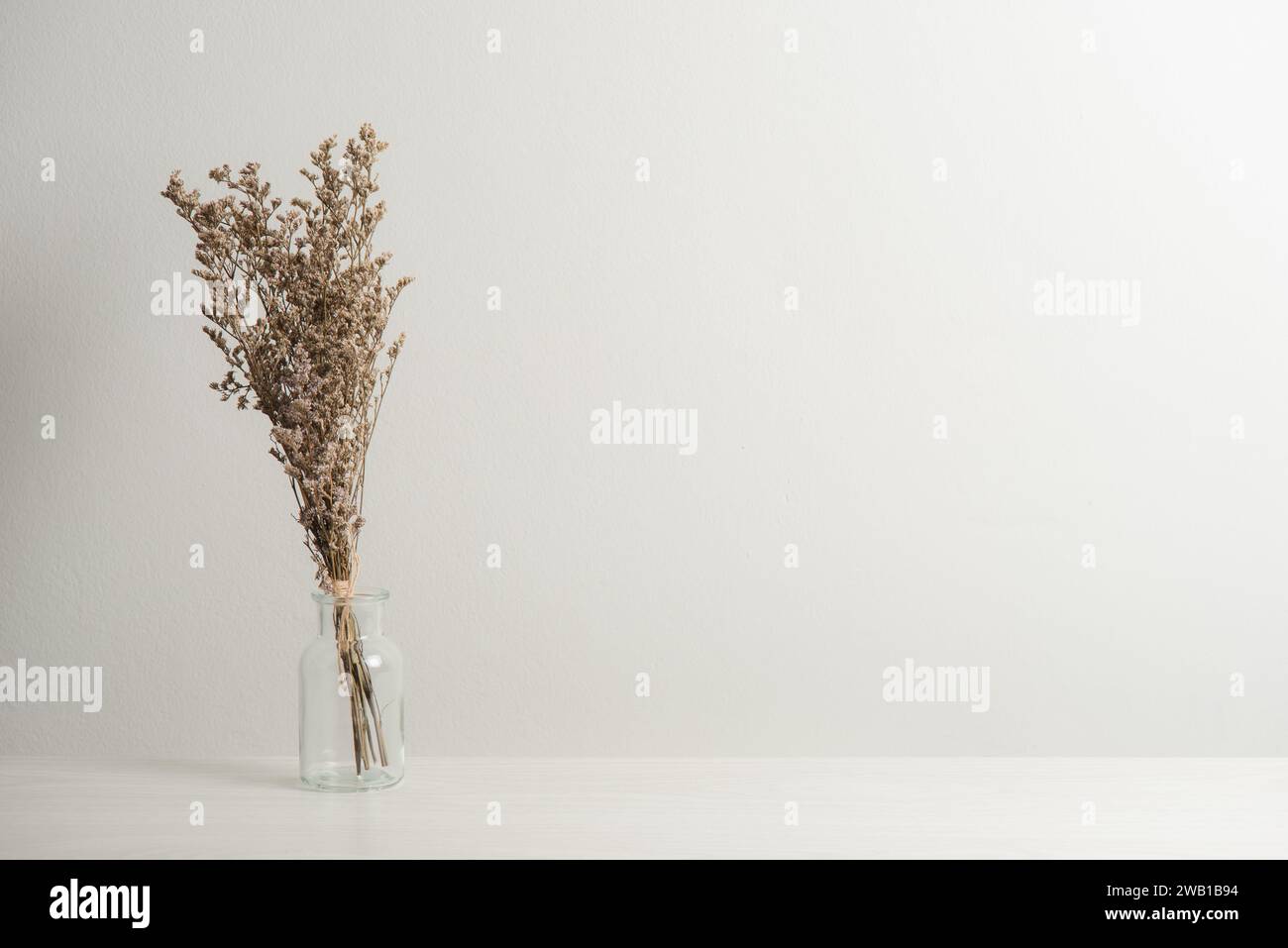 Dried Caspia flowers bunch isolated over white background Stock Photo ...