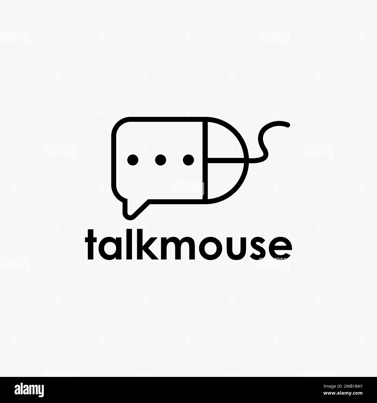 computer mouse and bubble chat logo icon vector template on white ...