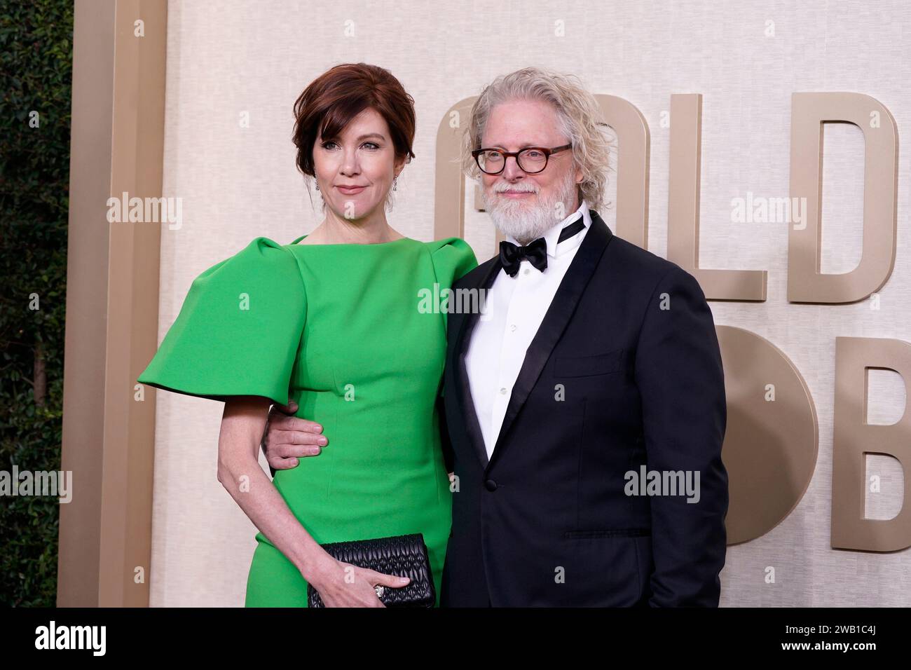 Belinda Bromilow, left and Tony McNamara arrive at the 81st Golden ...