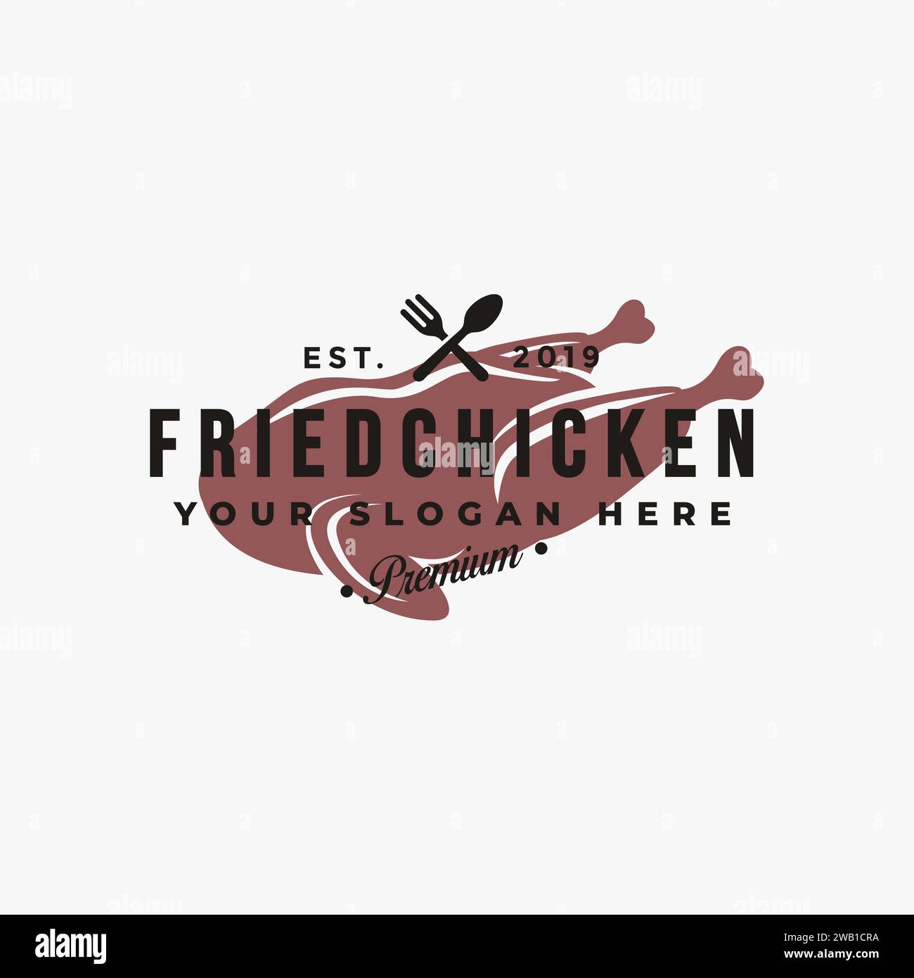 Vintage hipster retro fried chicken logo vector icon template on white ...