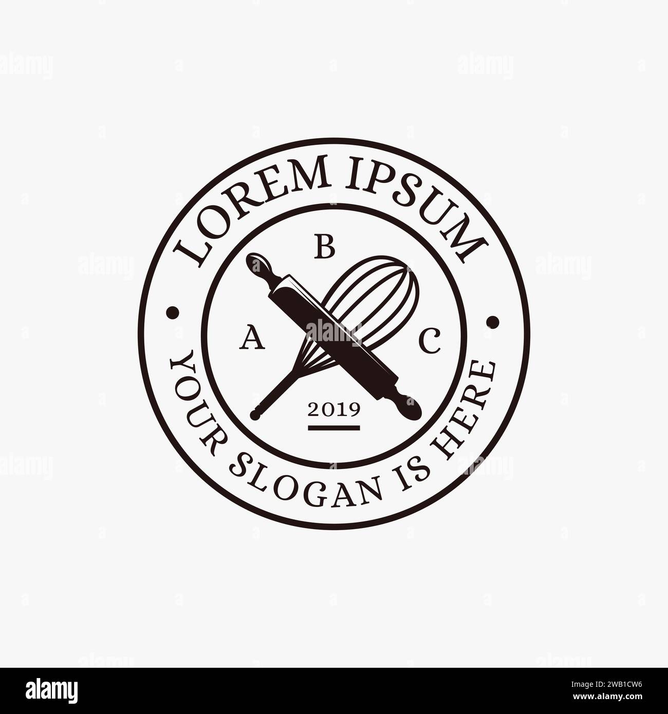 Vintage retro hipster label emblem bakery logo icon vector template on ...