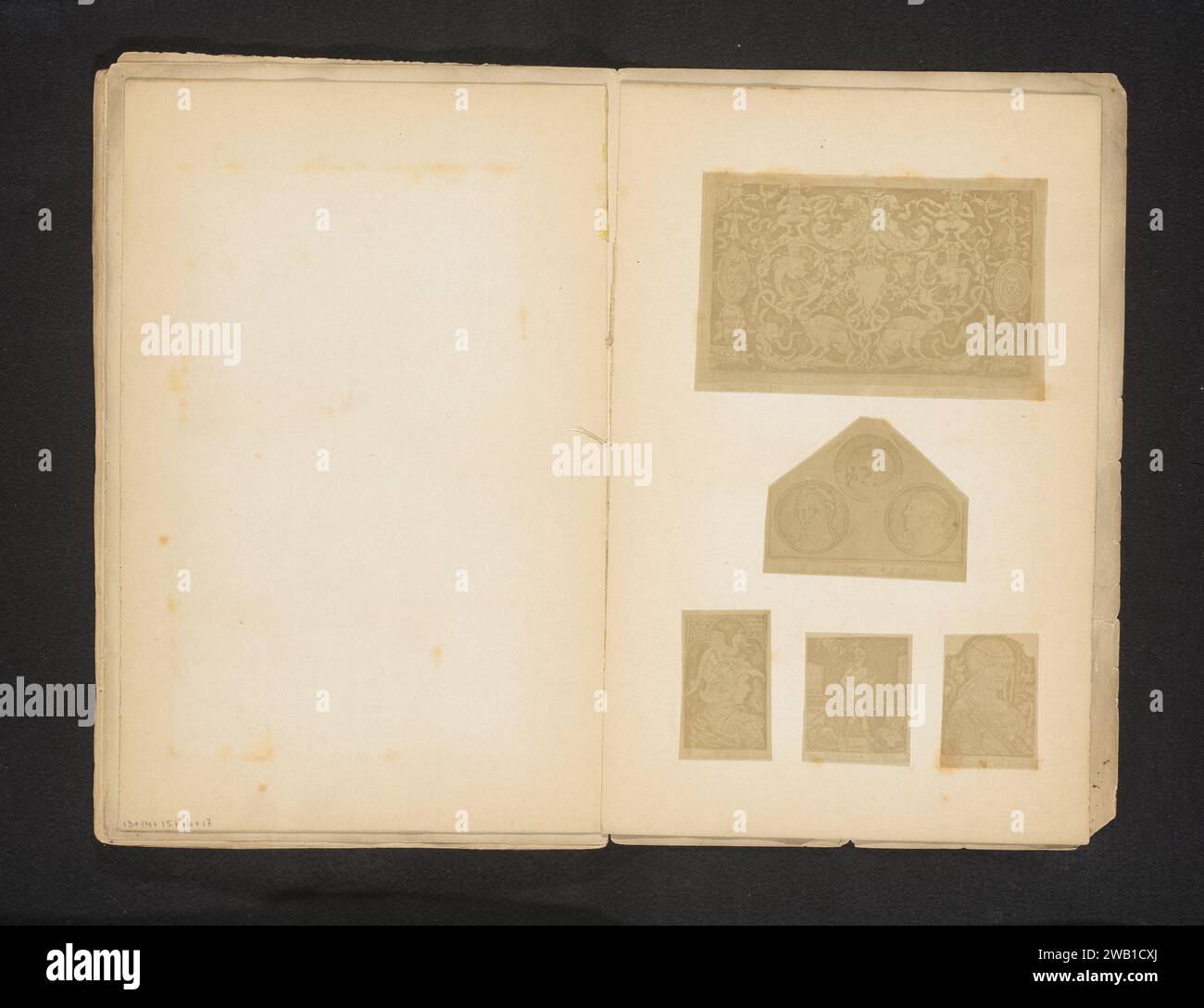 Photo production of three drawings, depicted two faces and a skull ...