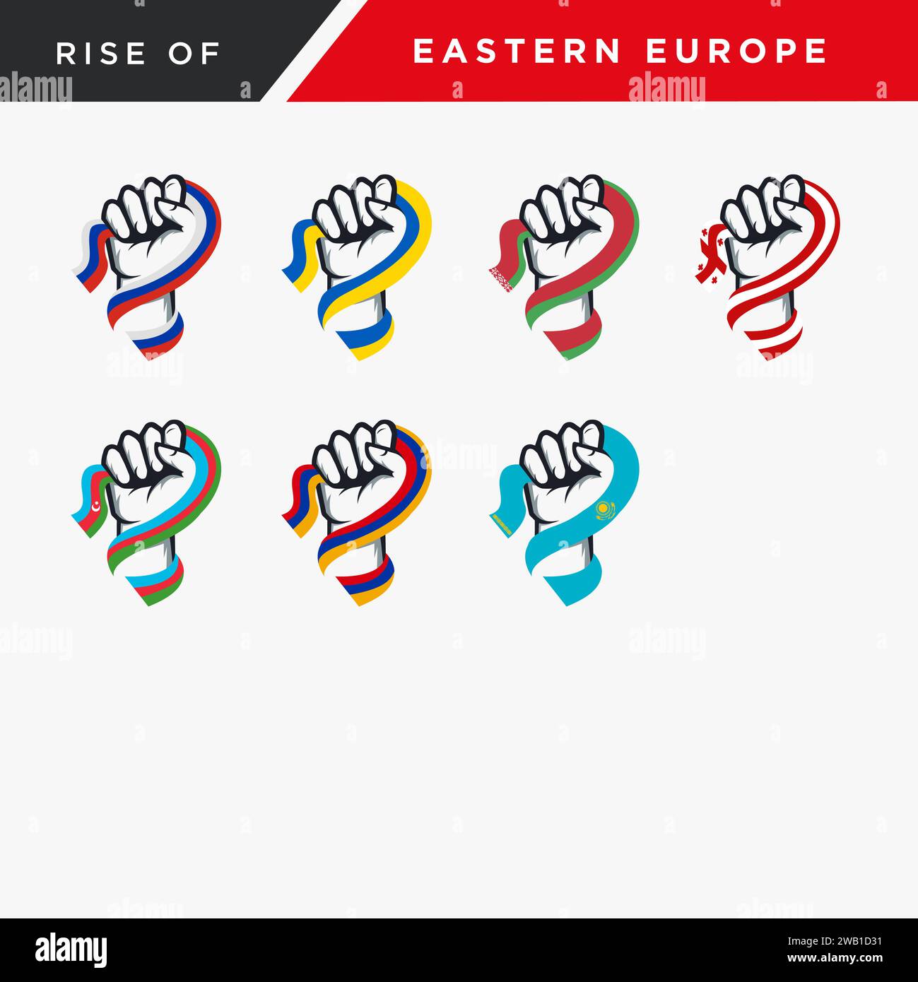 Complete collection of spirit rising fist hand eastern europe flag ...