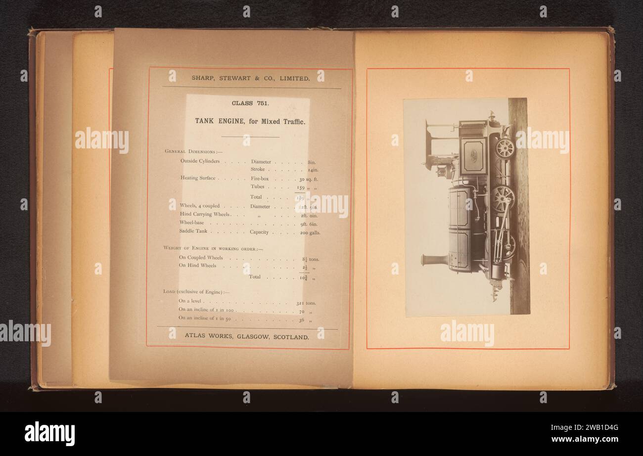 Steam locomotive made by Sharp, Stewart and Company, Anonymous, c. 1874 ...