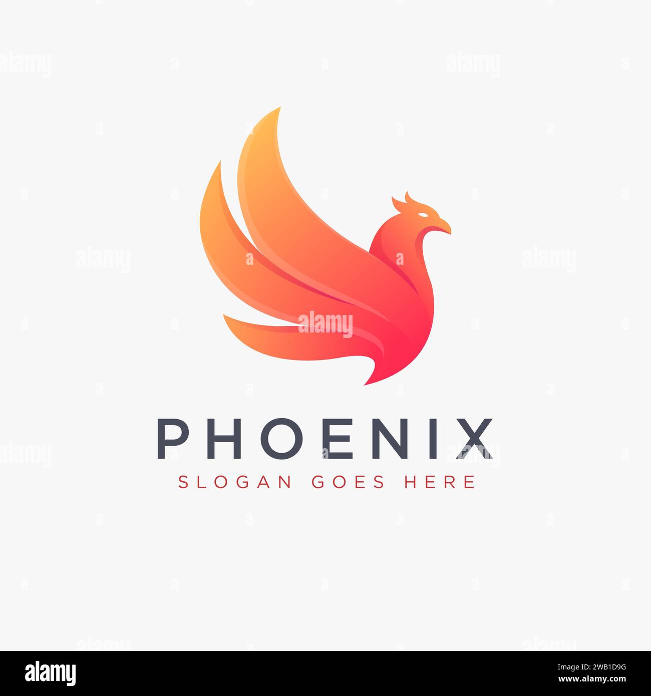 Modern geometric brave phoenix logo icon vector template on white ...