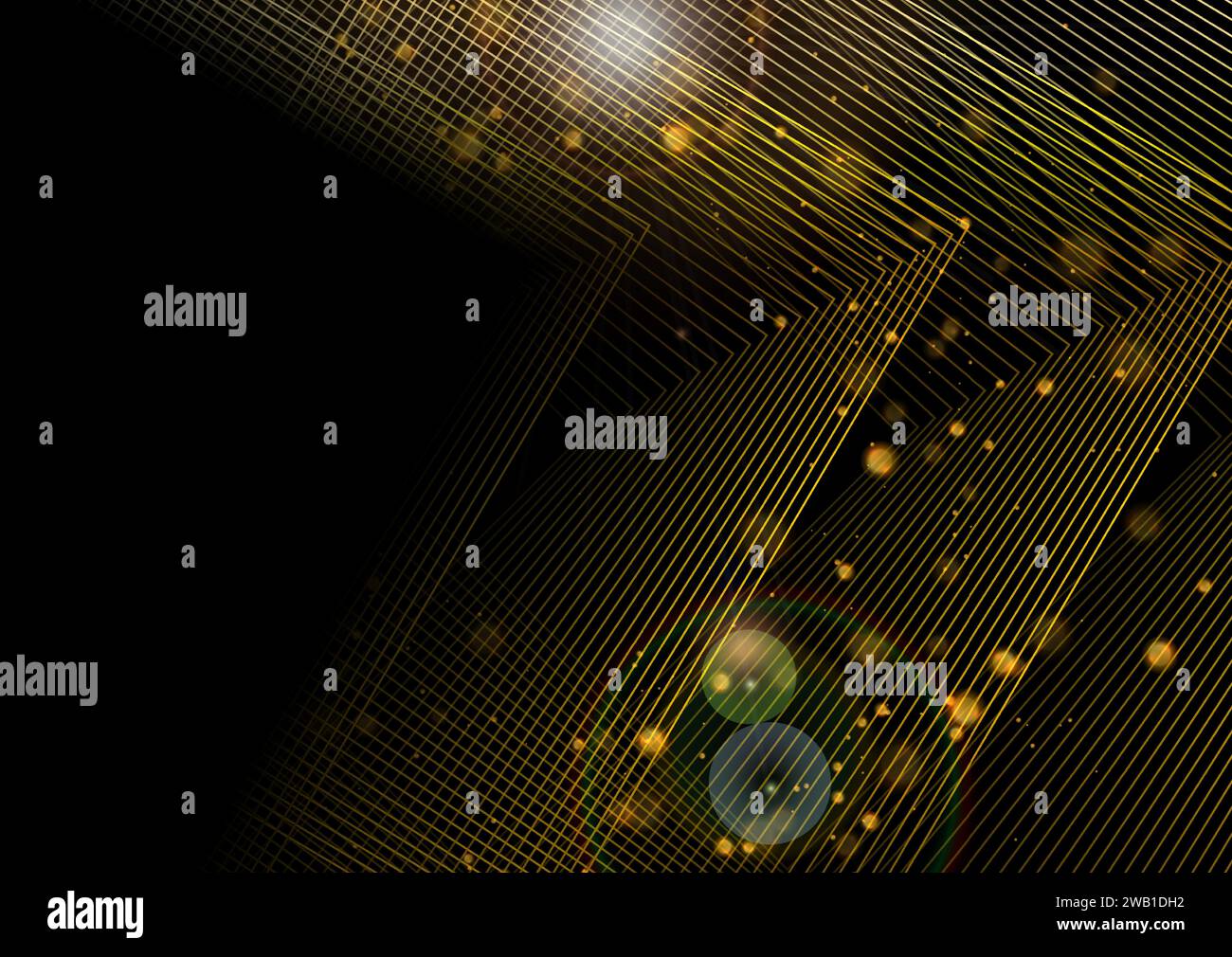 Abstract luxury golden background with linear arrows and bokeh lights ...