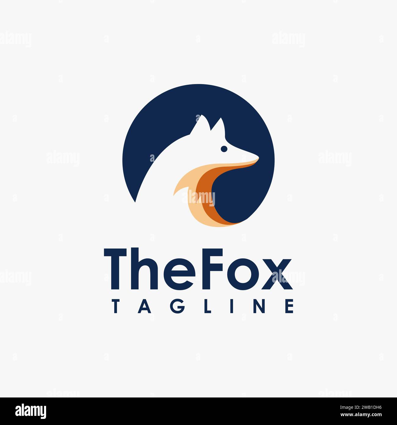 Simple negative space Fox logo icon vector template on white background ...