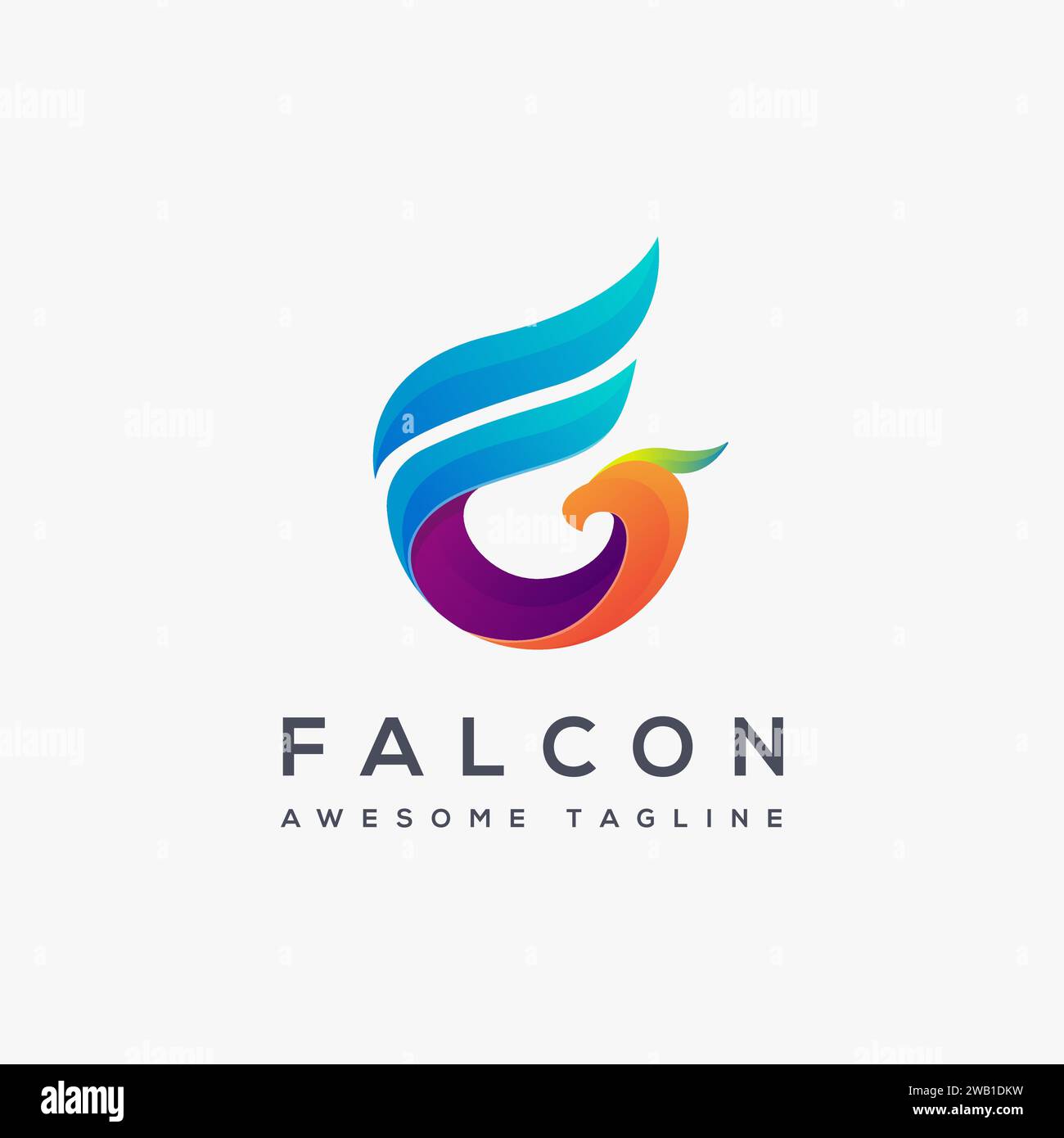 Letter F logo for falcon, creative falcon logo icon inspiration Stock ...
