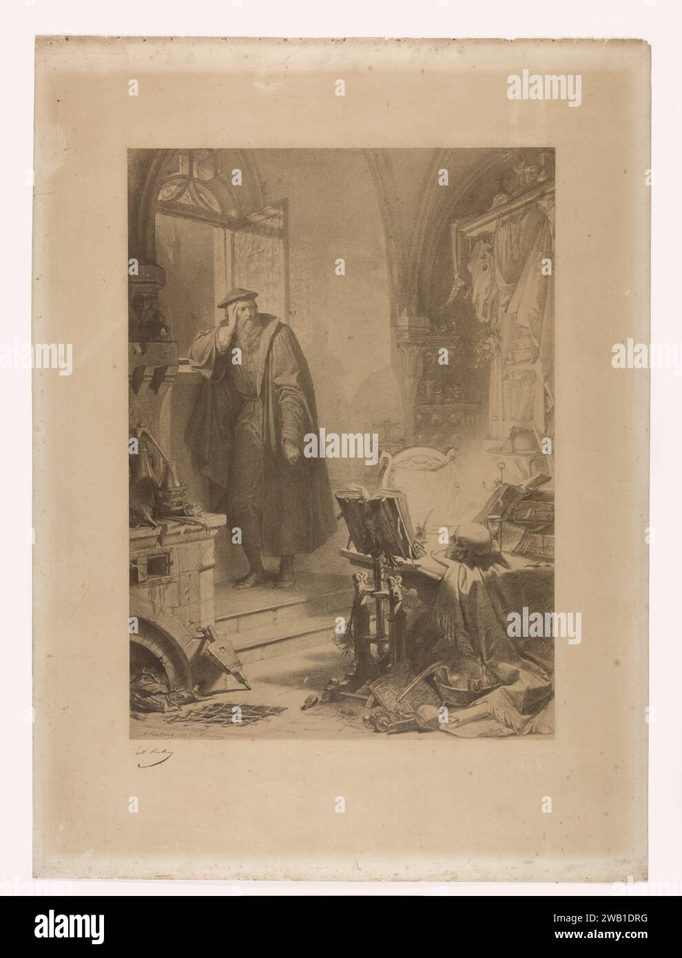 Reproduction of a drawing by A. v. Kreling: scene from Goethes Faust ...