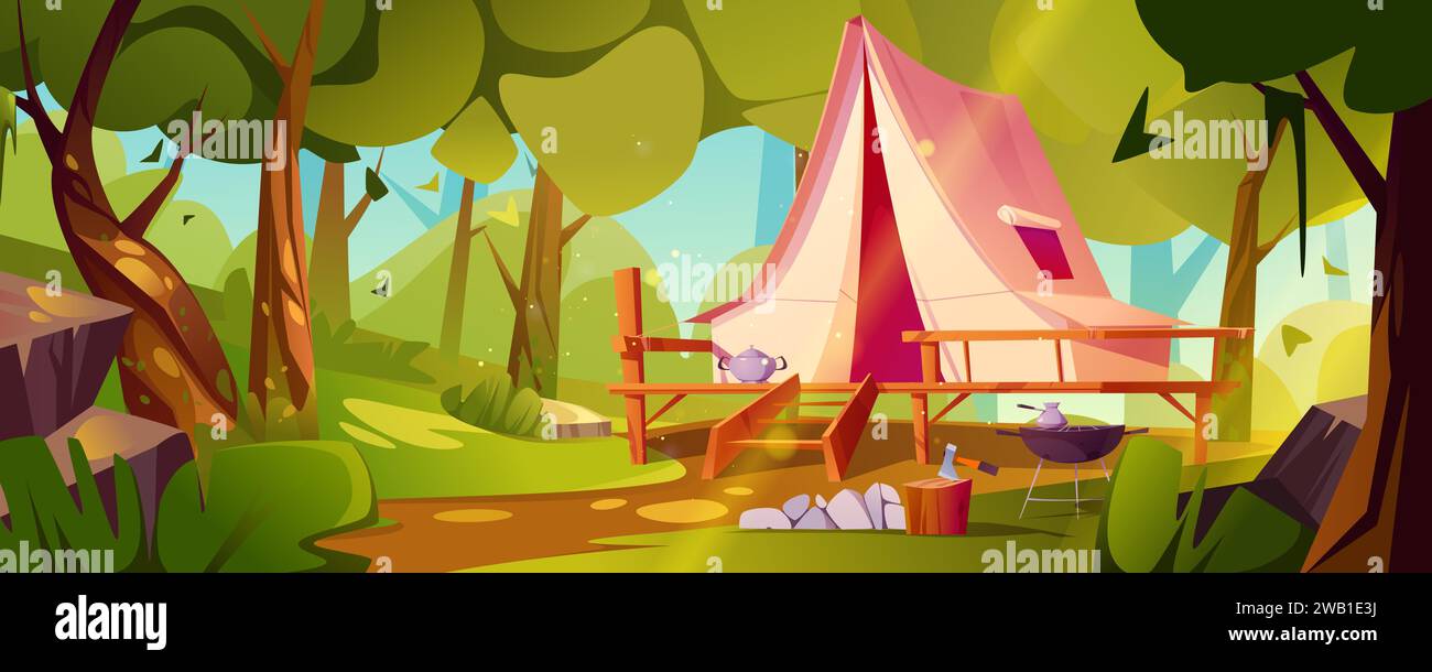 Green campground Stock Vector Images - Alamy