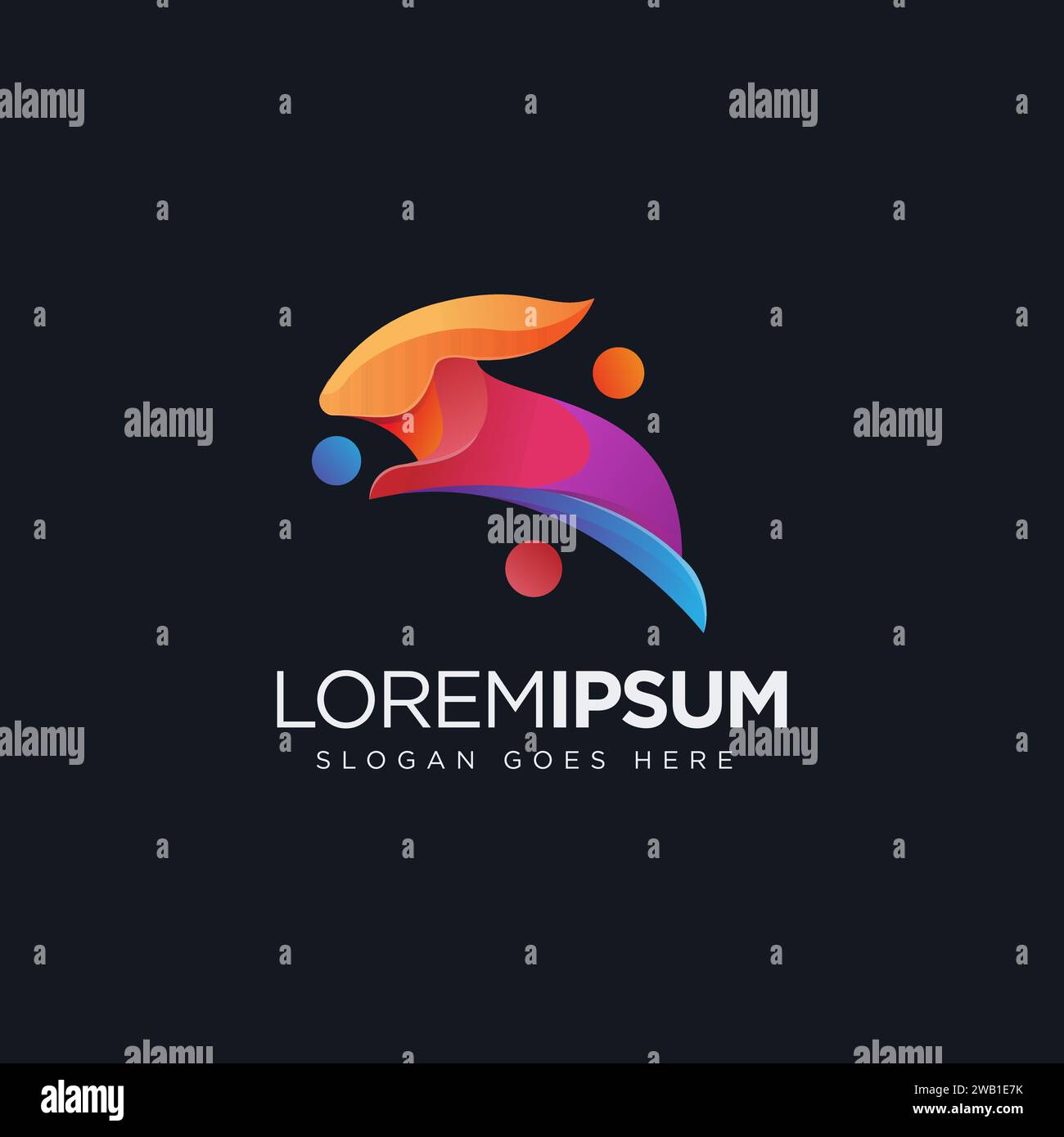 Modern jumping rabbit logo icon inspiration with soft gradient style ...