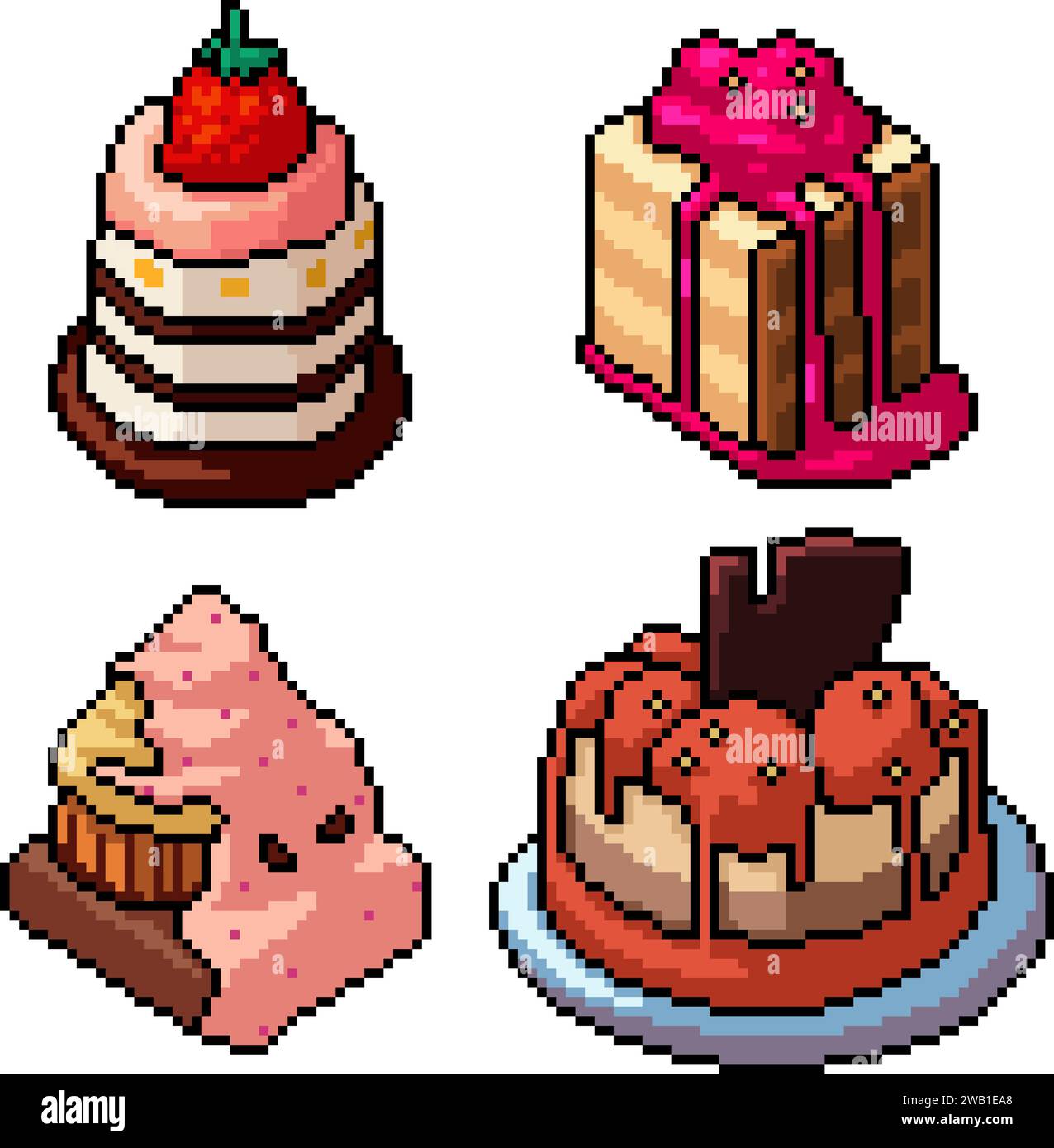 Pixel art strawberry Cut Out Stock Images & Pictures - Alamy