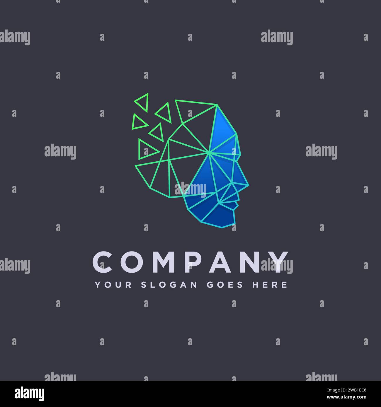 Modern tech Head structural logo icon, vector illustration Stock Vector ...