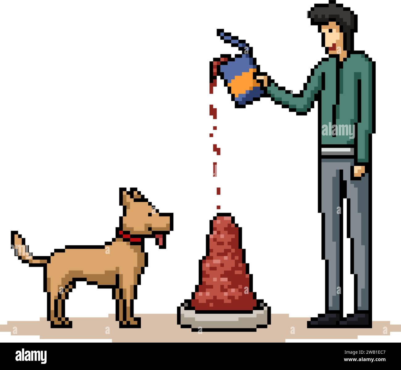 Man with dog bowl Stock Vector Images - Alamy