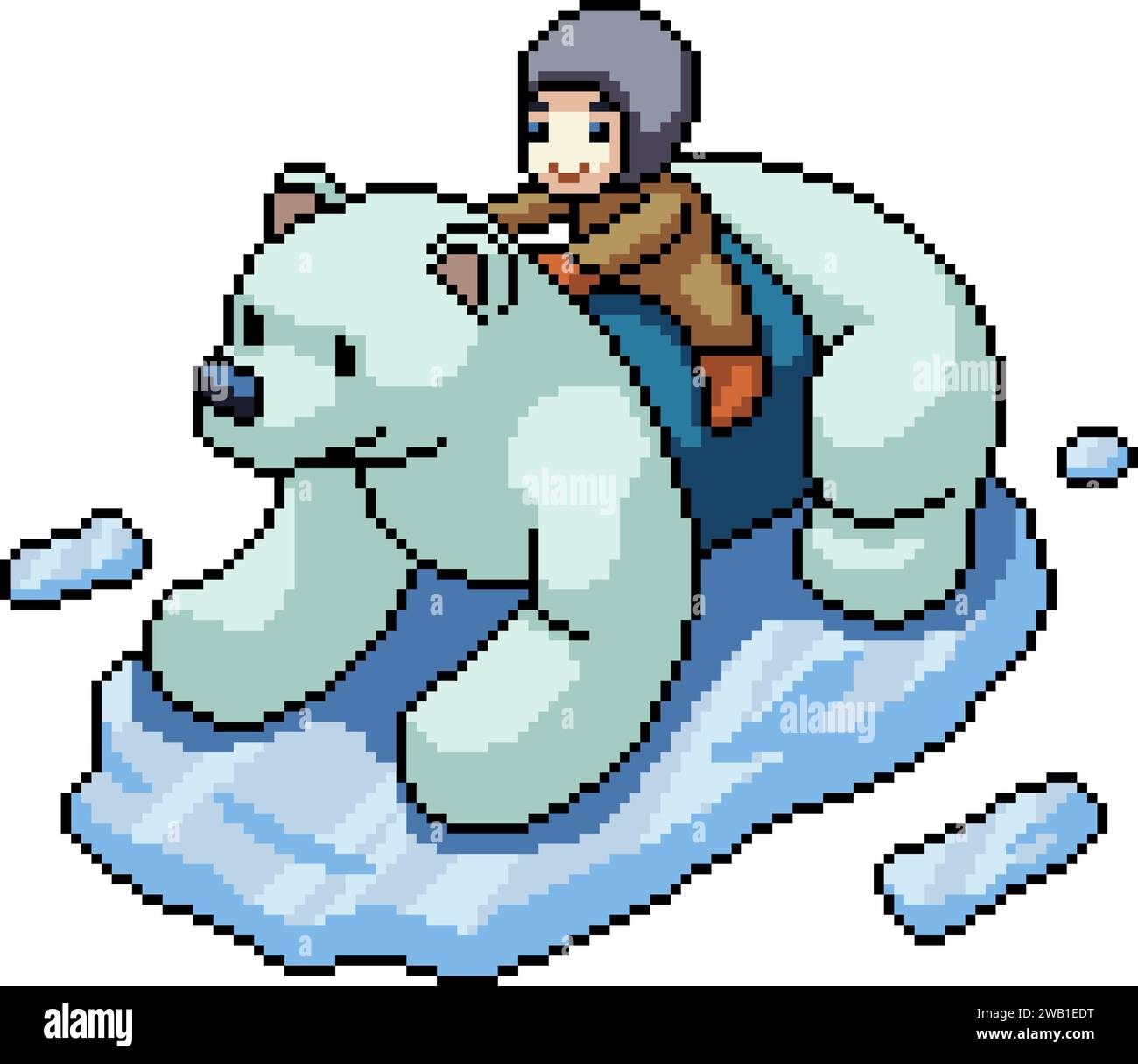 pixel art of boy ride bear Stock Vector Image & Art - Alamy