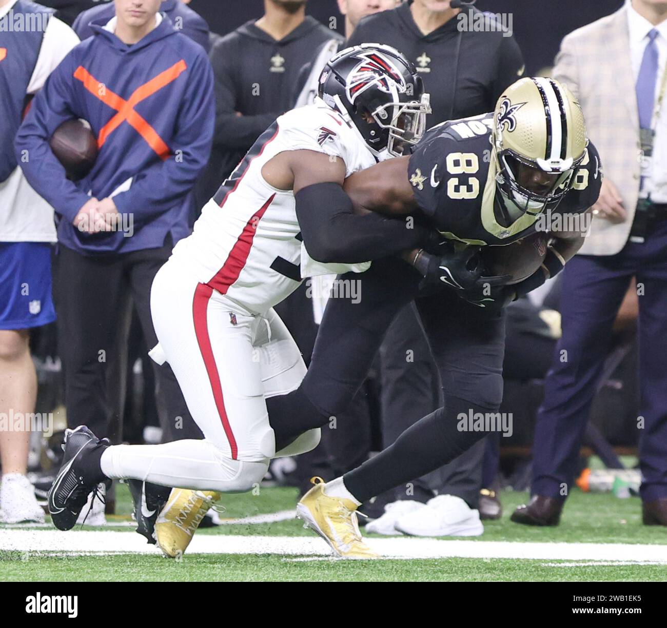 New Orleans, USA. 07th Jan, 2024. New Orleans Saints tight end Juwan ...