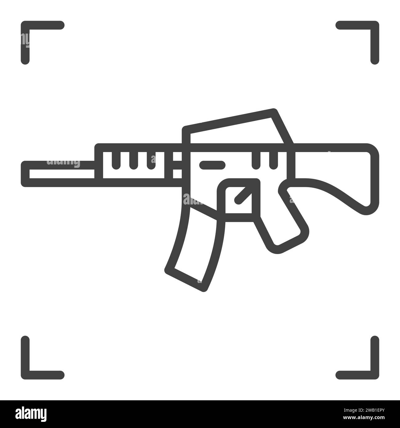 Automatic Rifle vector concept linear icon - Assault Rifle sign in thin ...