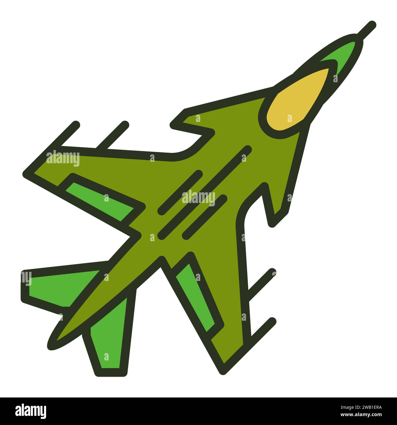 Fighter Jet vector concept colored icon. Military Fighter Aircraft sign ...