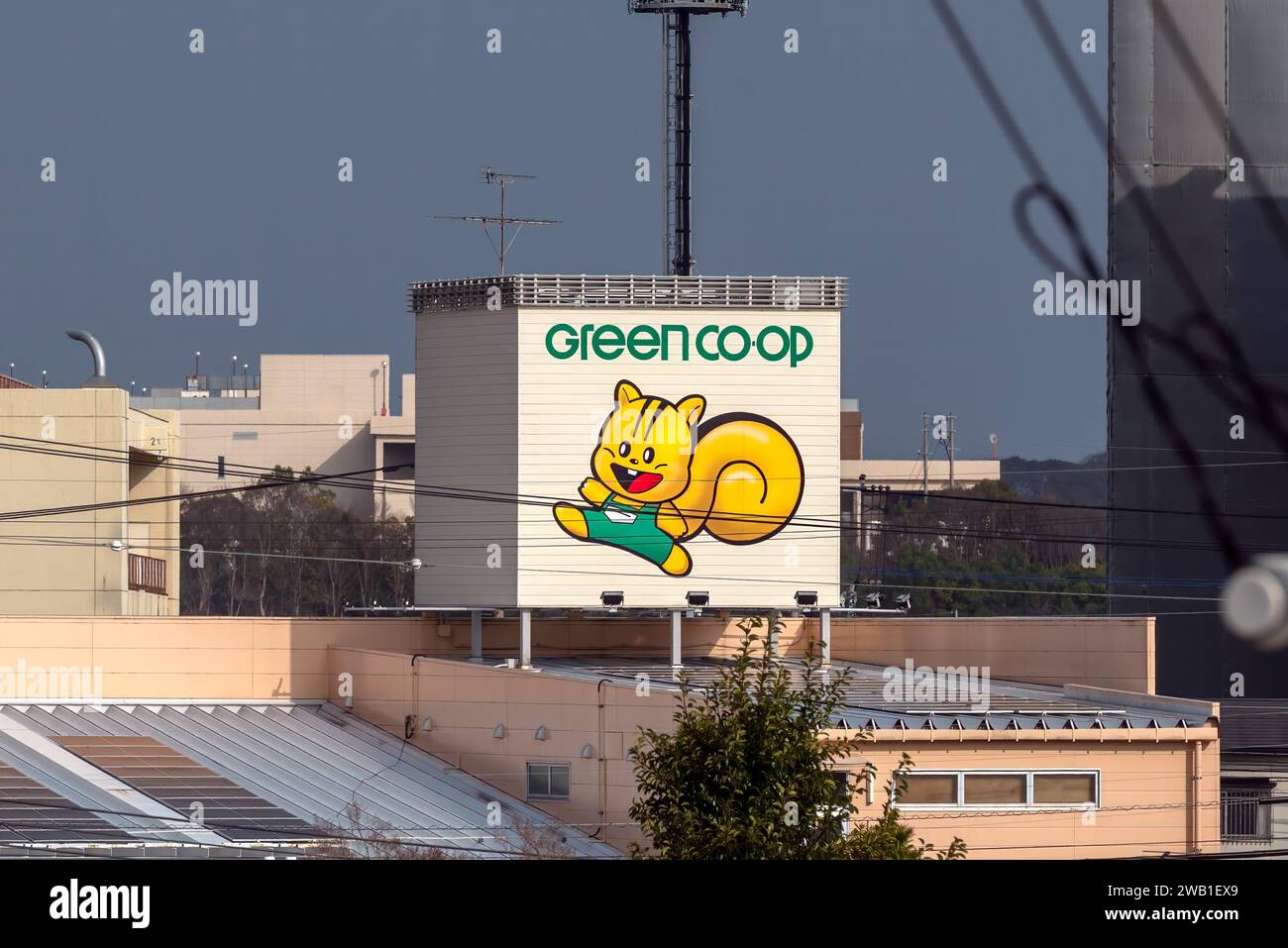 Green Co-op Supermarket sign selling quality foods Stock Photo - Alamy