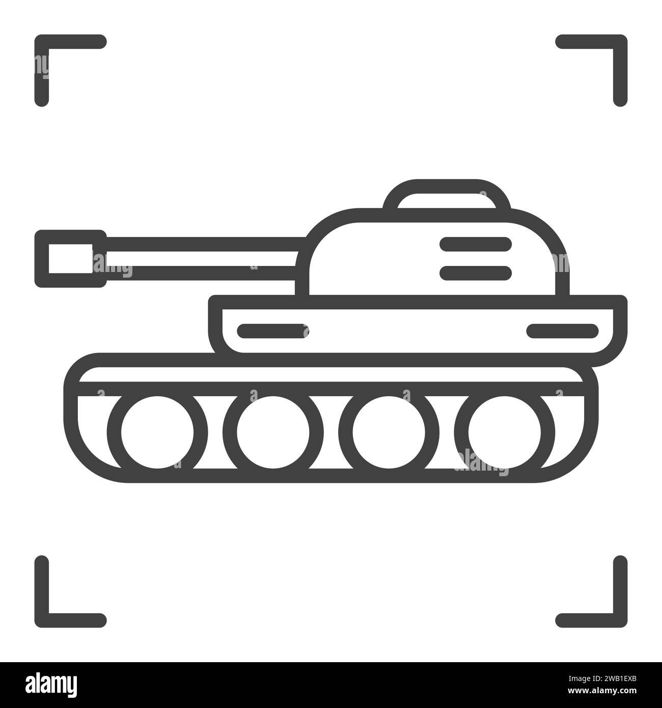 Army Tank vector concept icon or symbol in outline style Stock Vector ...