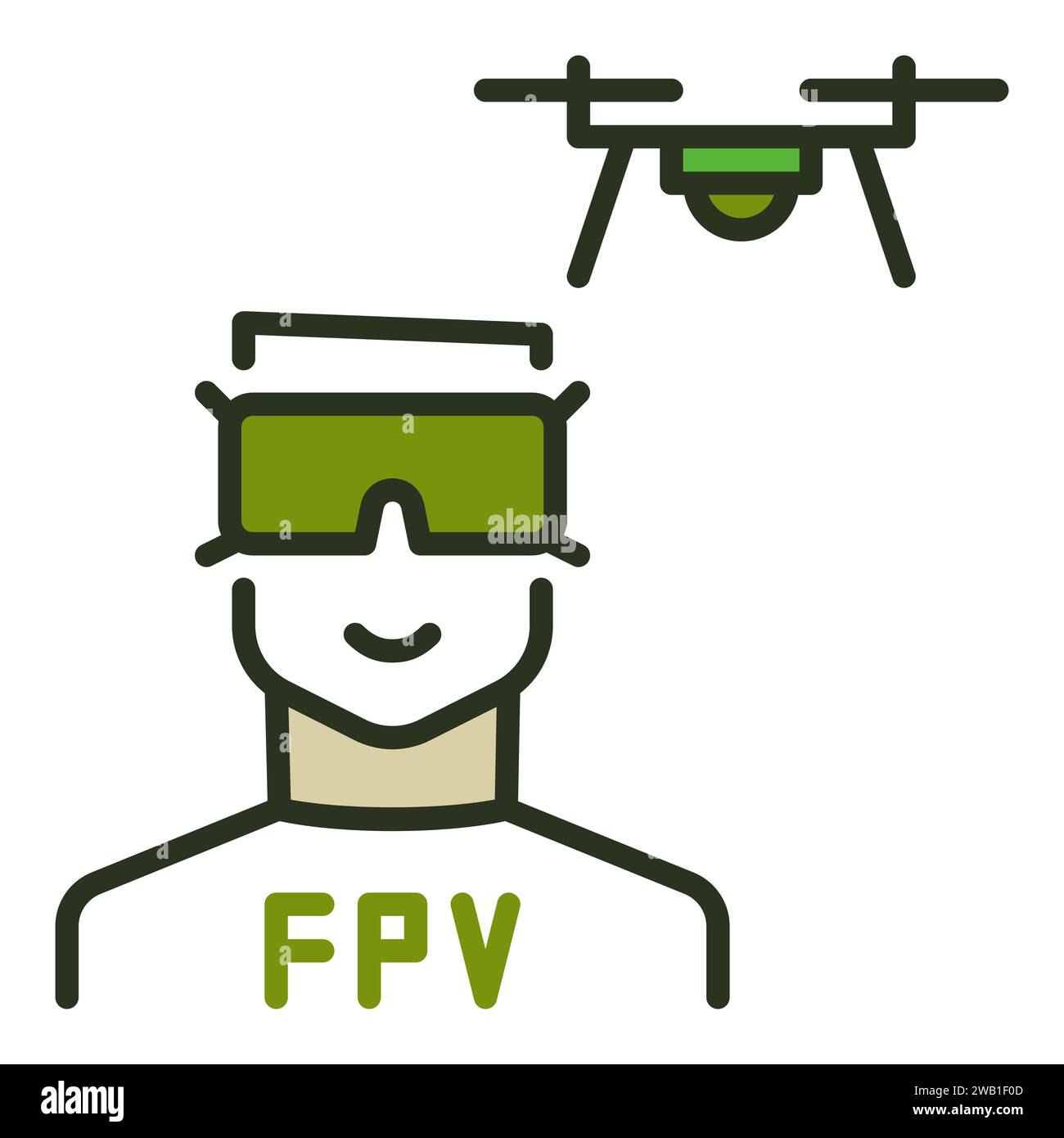 Man With Fpv Drone Vector Concept Colored Icon Or Symbol Stock Vector Image And Art Alamy
