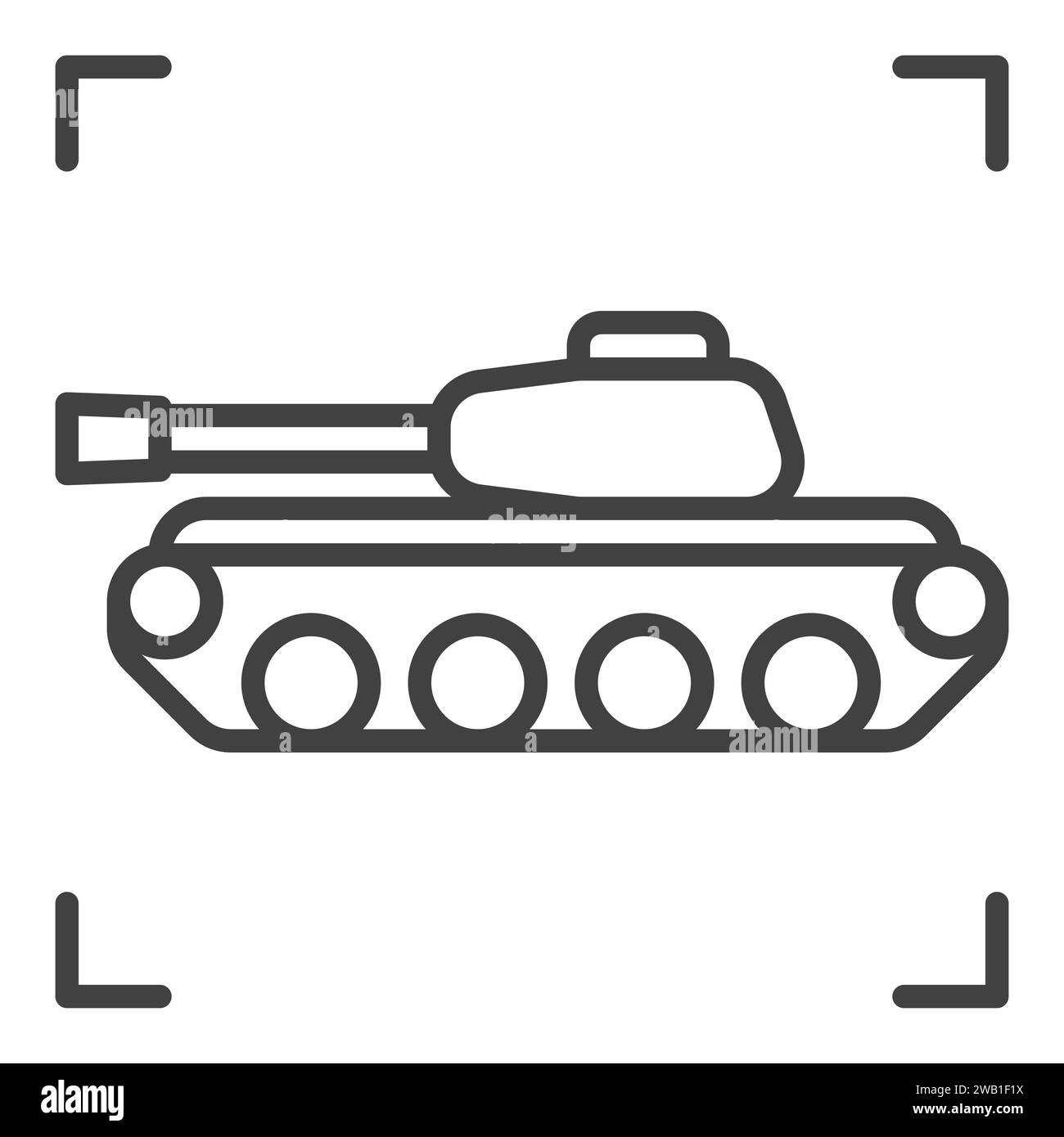 Military Tank vector concept icon or sign in thin line style Stock ...