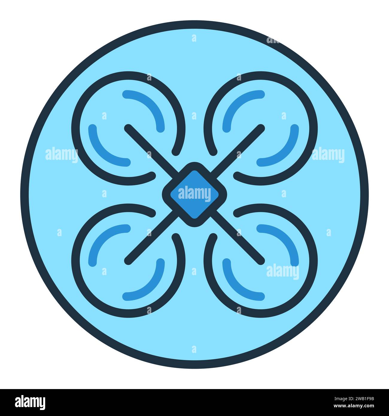 Drone vector Multirotor concept colored round icon. Quadcopter symbol ...