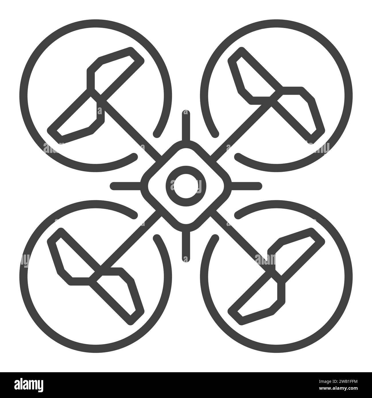 Drone vector concept simple icon or symbol in outline style - top view ...