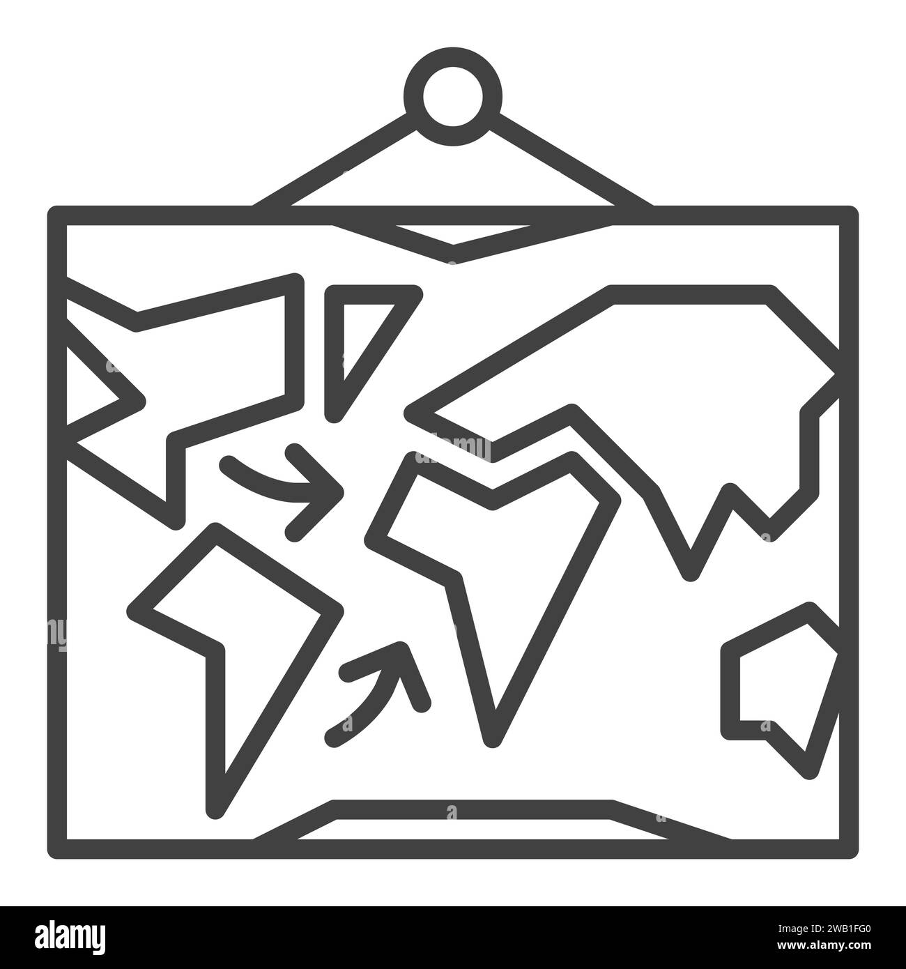 World Military Map vector concept linear icon. War mission outline sign ...