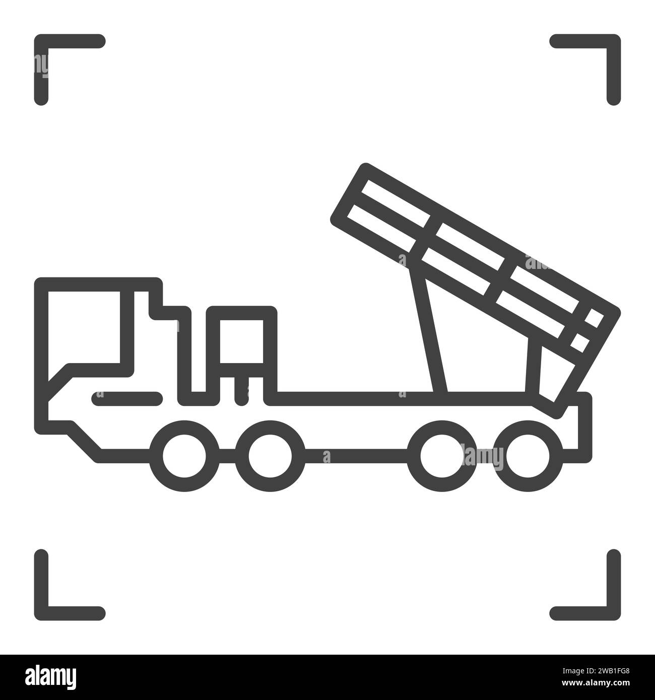 Multiple Launch Rocket System Vehicle vector concept linear icon or ... Multiple Launch Rocket System Vehicle vector concept linear icon or ...