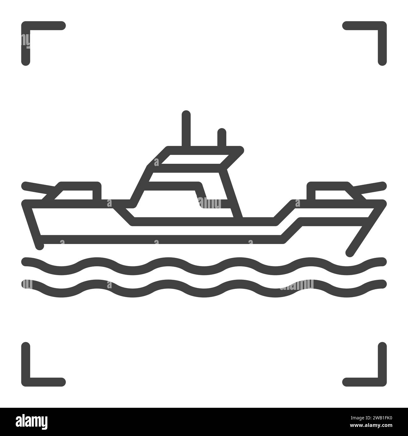 Warship vector concept icon or military ship outline symbol ...