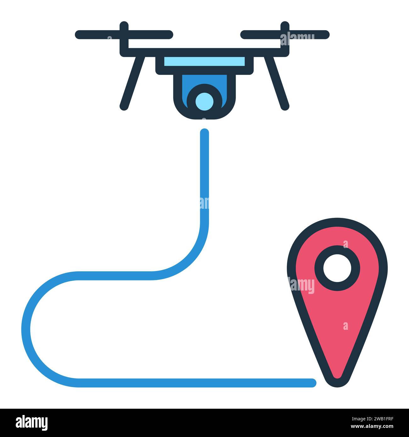 Drone Path Planning vector Quadcopter concept colored icon or sign Stock Vector Image & Art - Alamy