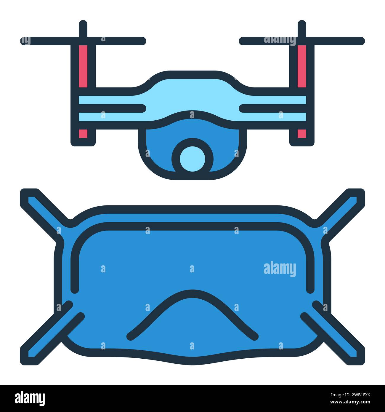 Fpv Quadcopter With Glasses Vector Drone Concept Colored Icon Or Design Element Stock Vector