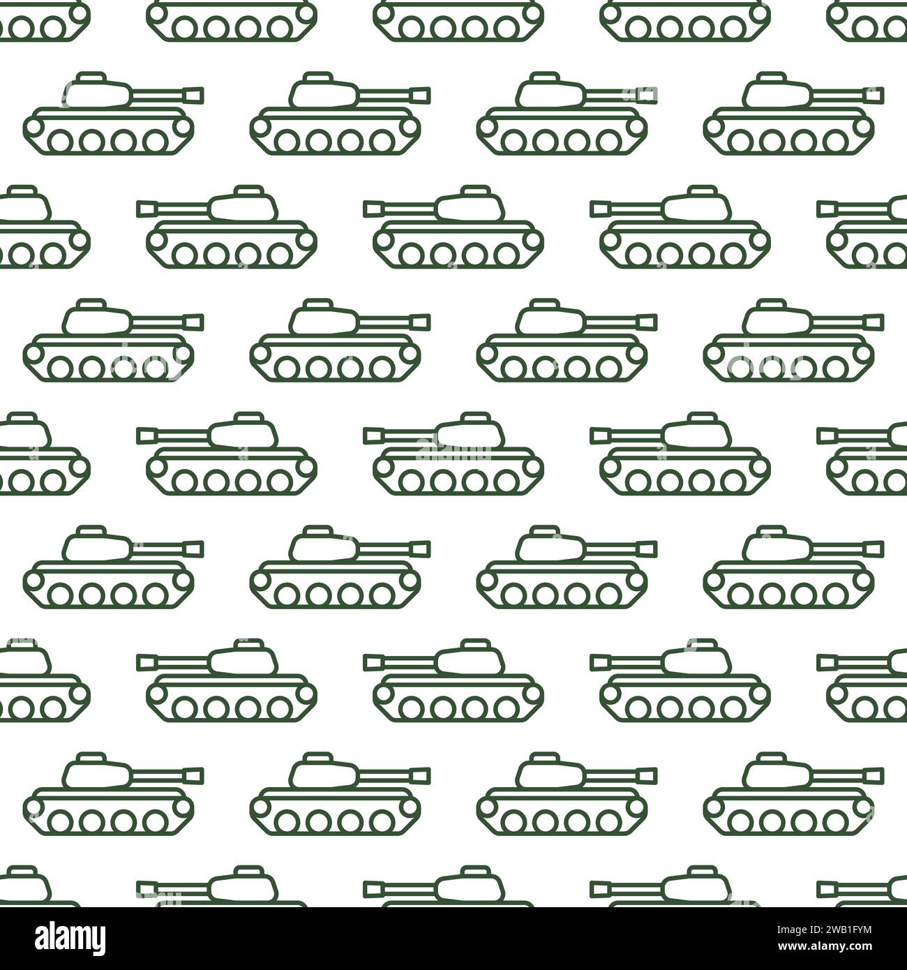 Military Tank vector concept minimal seamless pattern in thin line ...