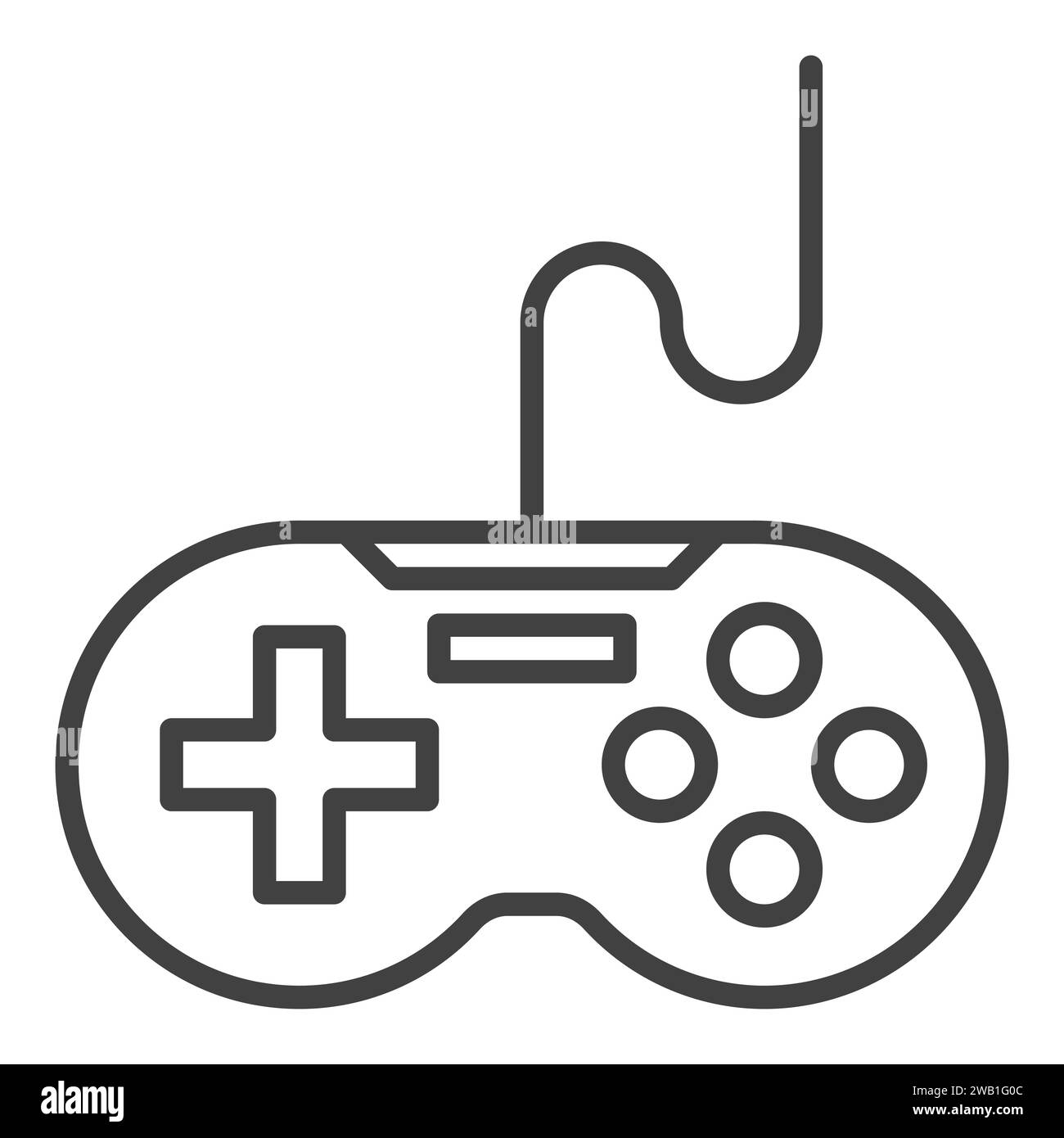 Wired Video Game Controller vector Gaming Device concept outline icon or symbol Stock Vector ...