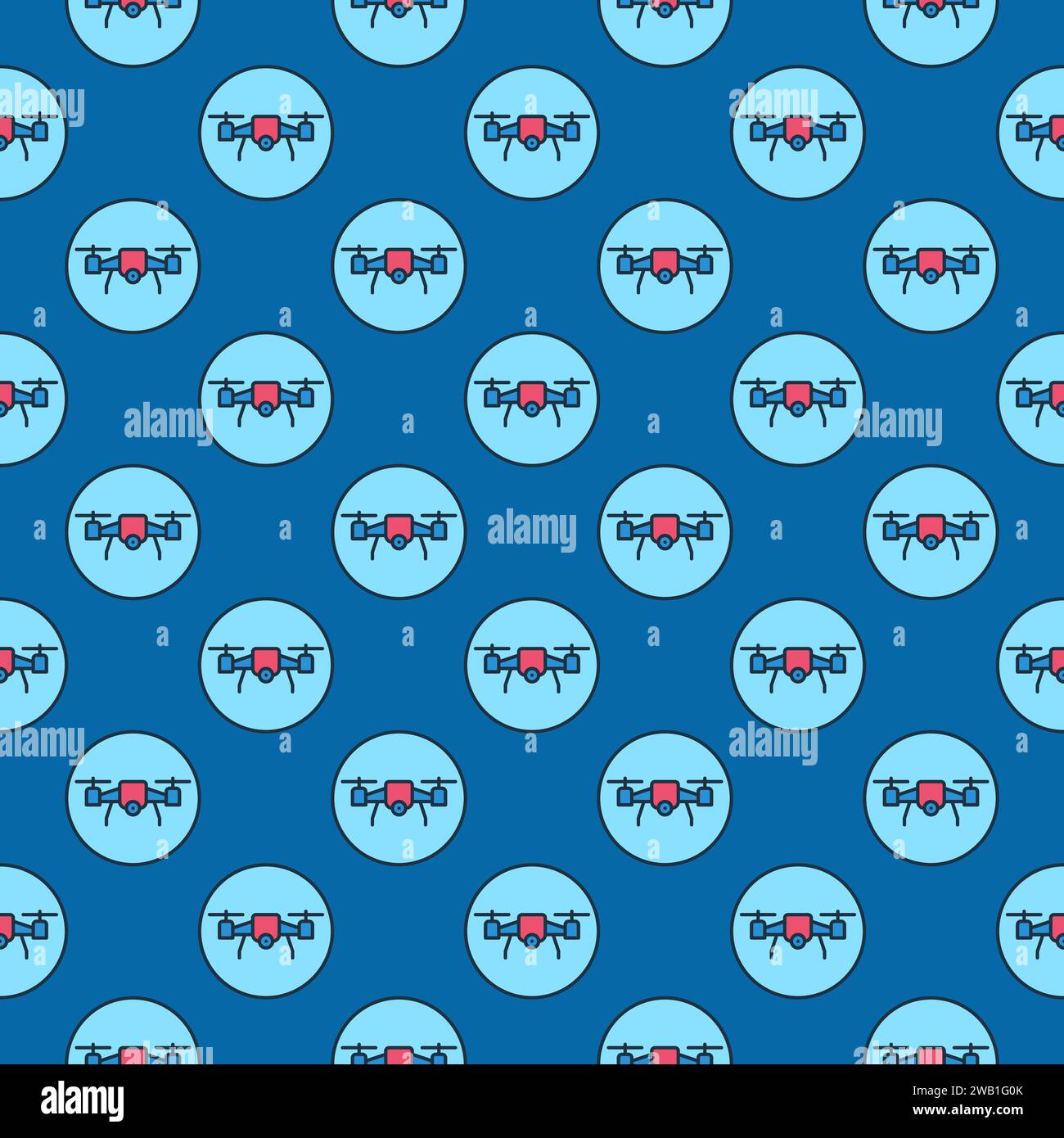 Quadrotor inside Circle vector Drone concept colored seamless pattern ...