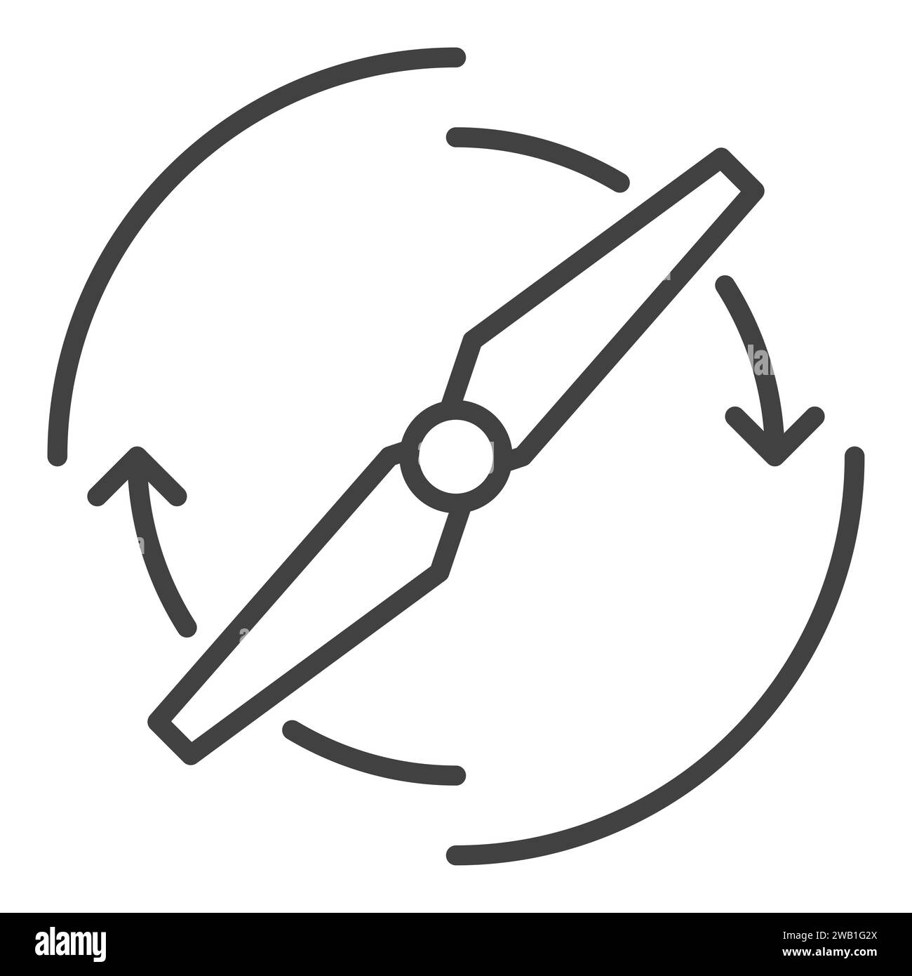 Drone Blade for RC Quadcopter vector Propeller concept outline icon or ...