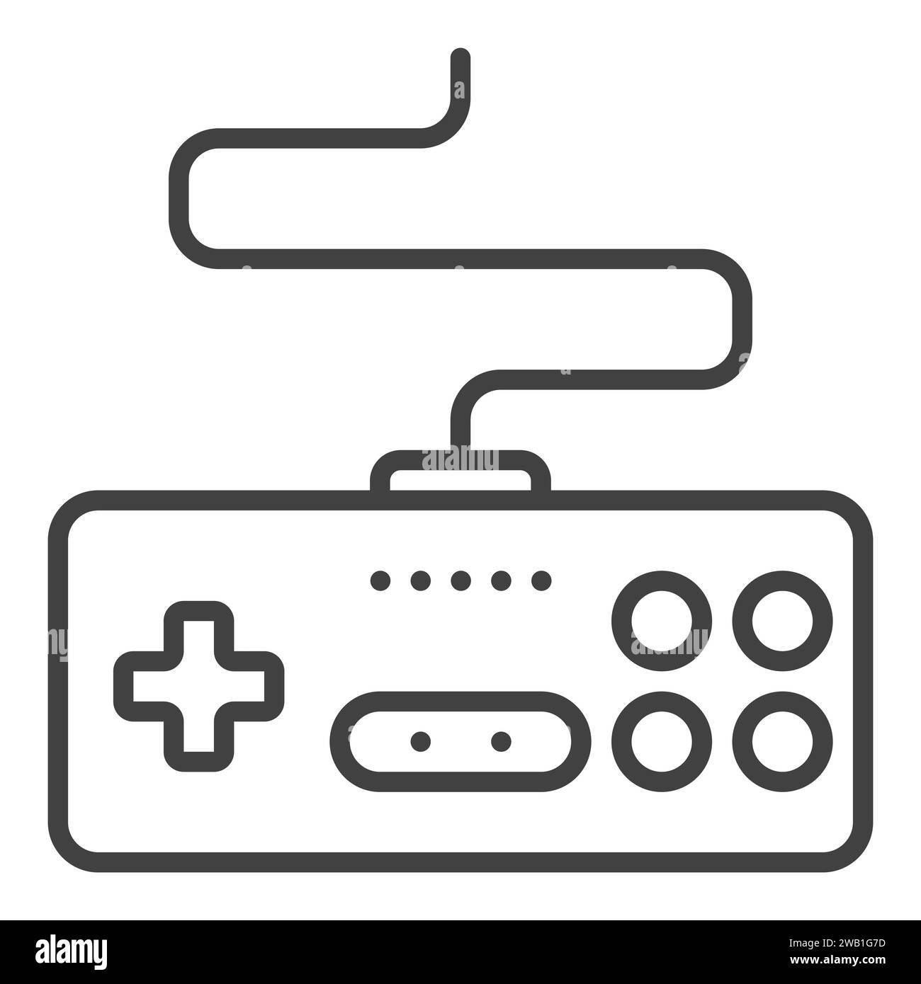 Retro Video Game Controller vector Controlling Wired Device concept outline icon or symbol Stock ...