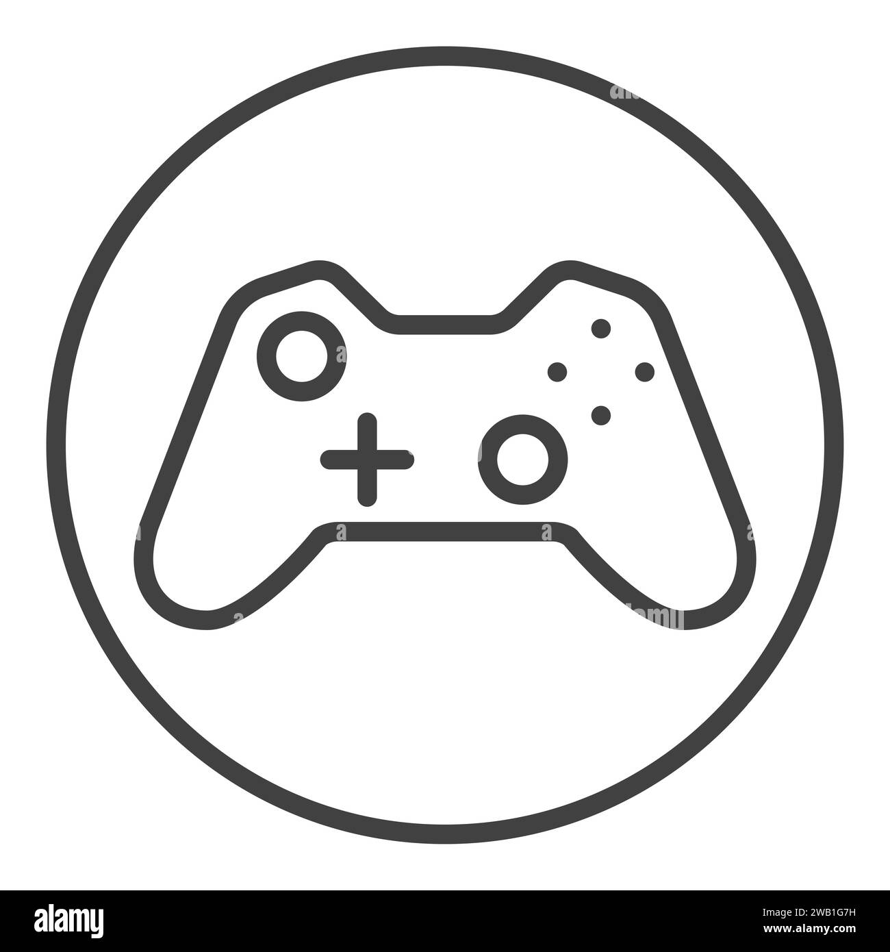 Gamepad in Circle vector Gaming Device concept icon or sign in thin ...