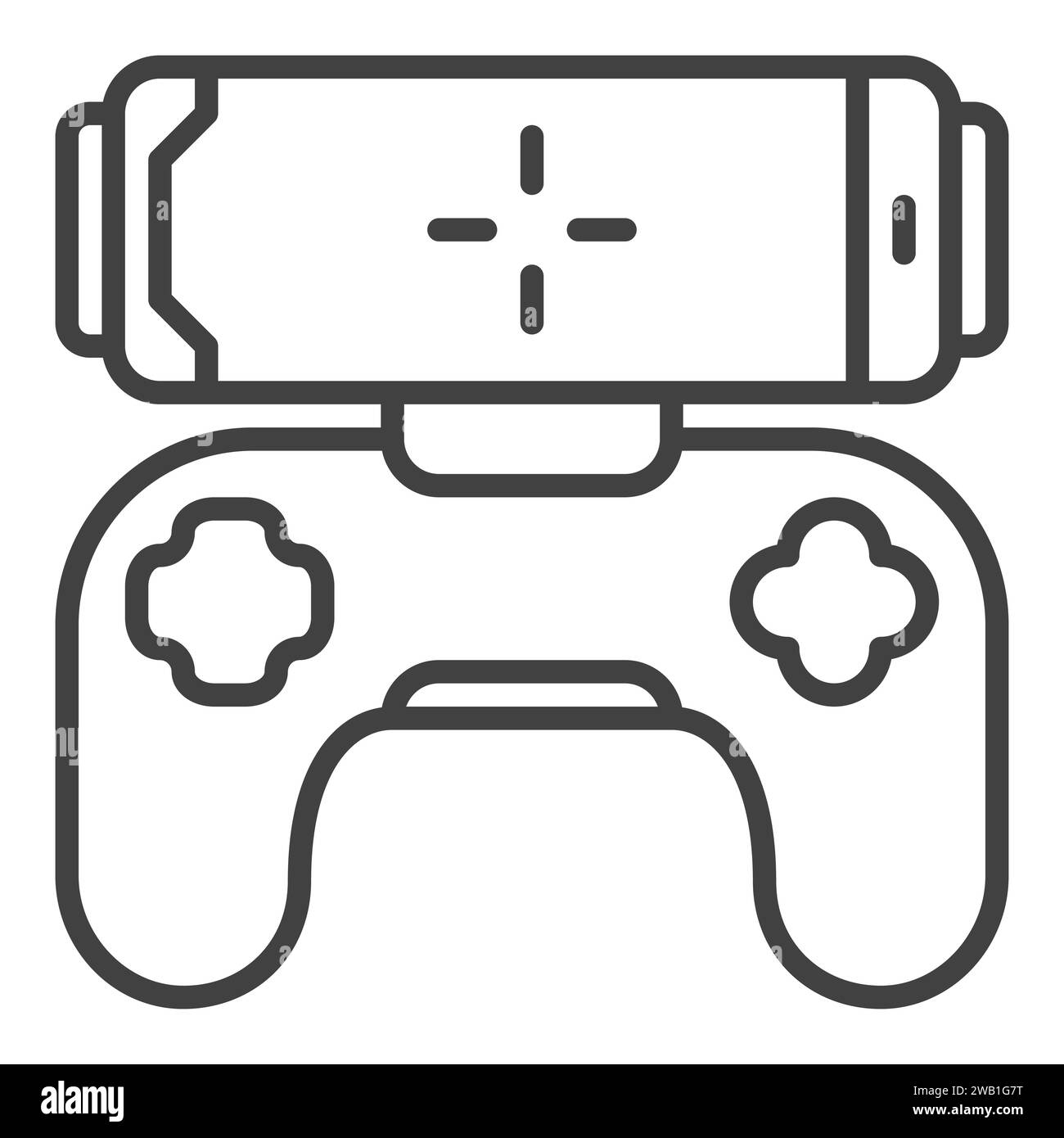 Phone Controller Vector Gaming Device With Smartphone Concept Outline