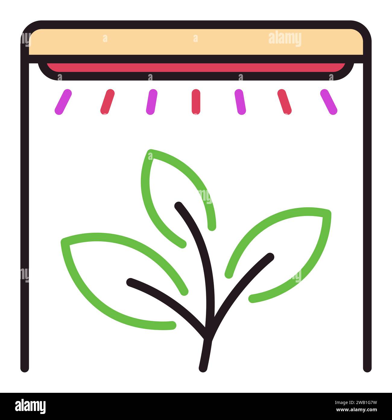 Phytolamp and Plant vector Grow Light concept colored icon or symbol ...