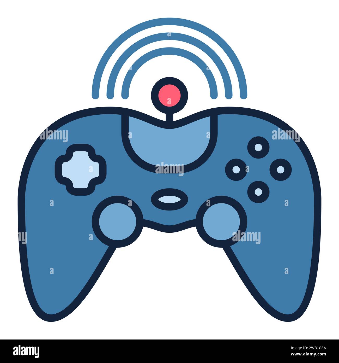 Wireless Videogame Controller vector Gamepad concept colored icon or ...