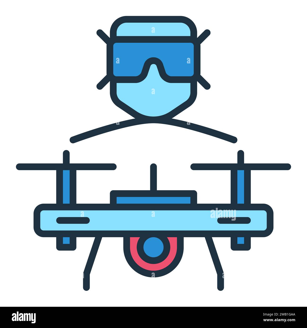 FPV Drone with Man vector concept colored icon or logo element Stock ...