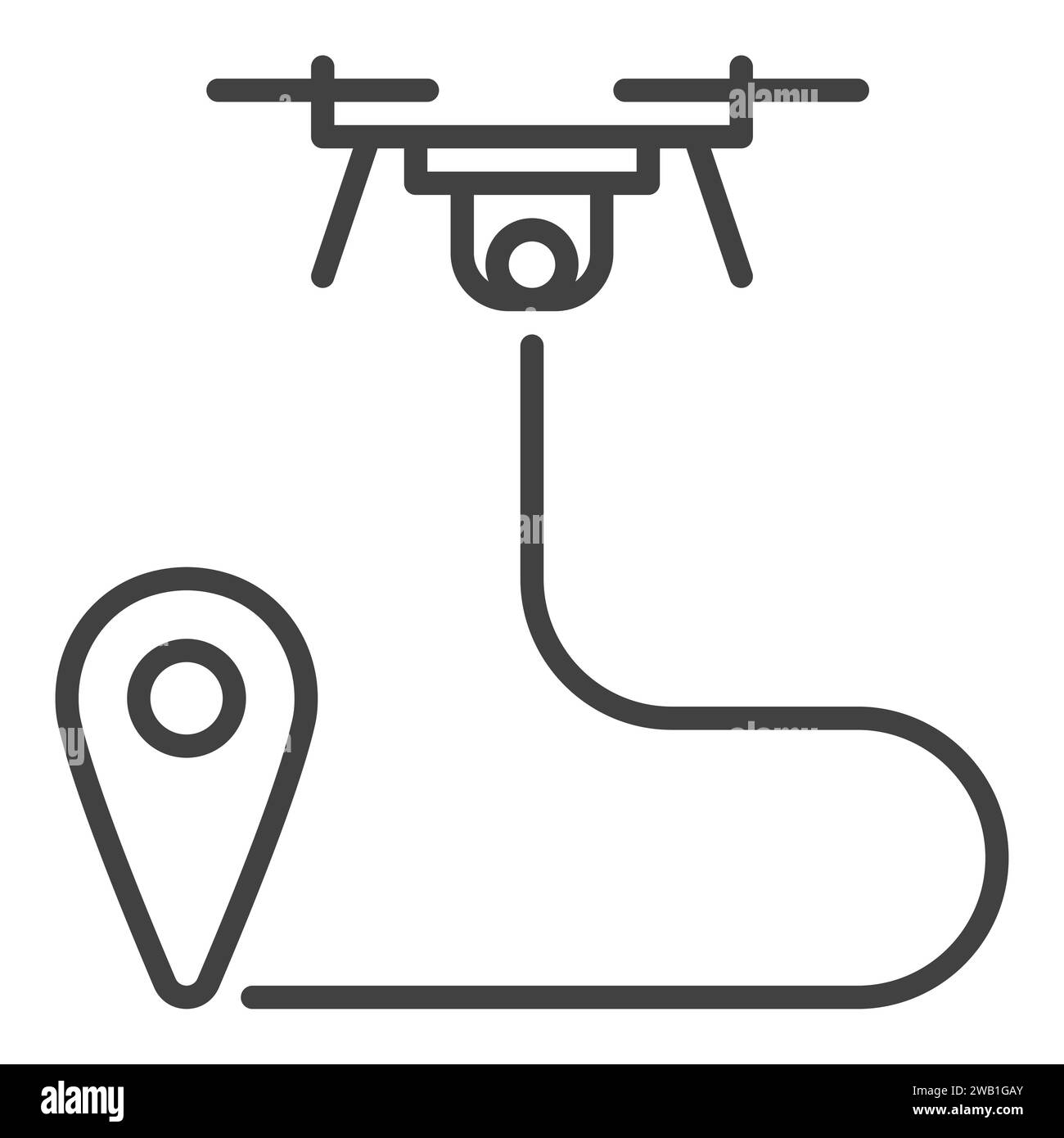 Quadcopter Path Planning vector Drone concept icon or symbol in thin ...