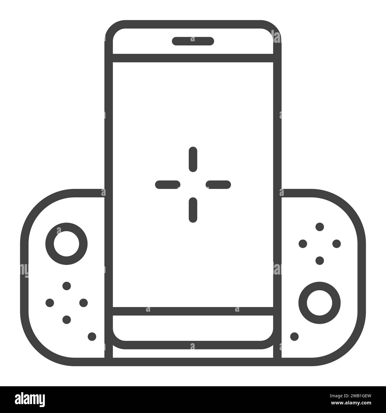 Mobile Game Controller vector Gamepad for Smartphone concept outline ...