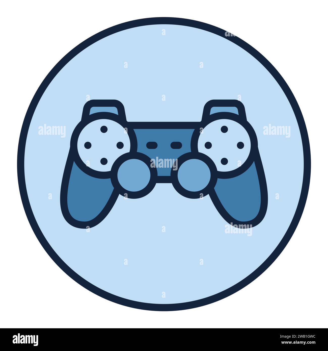 Circle with Videogame Controller vector Joypad concept colored icon or ...