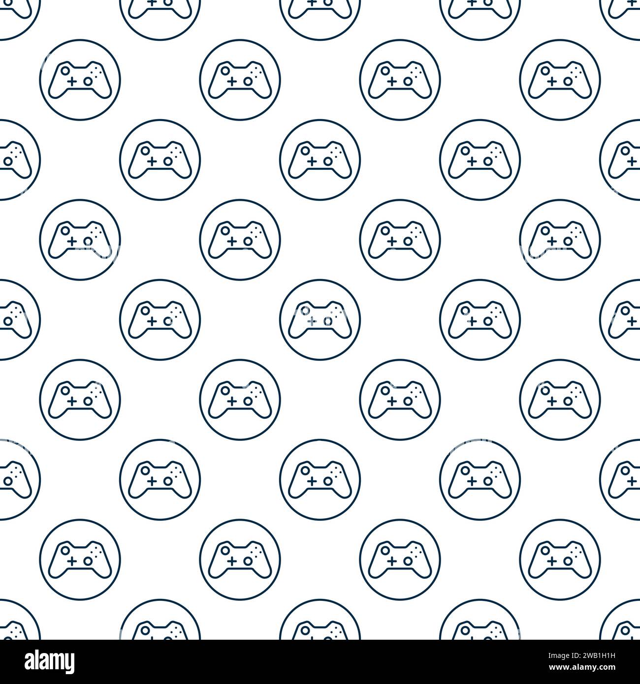 Gamepad in Circle vector Gaming Device concept seamless pattern in thin ...