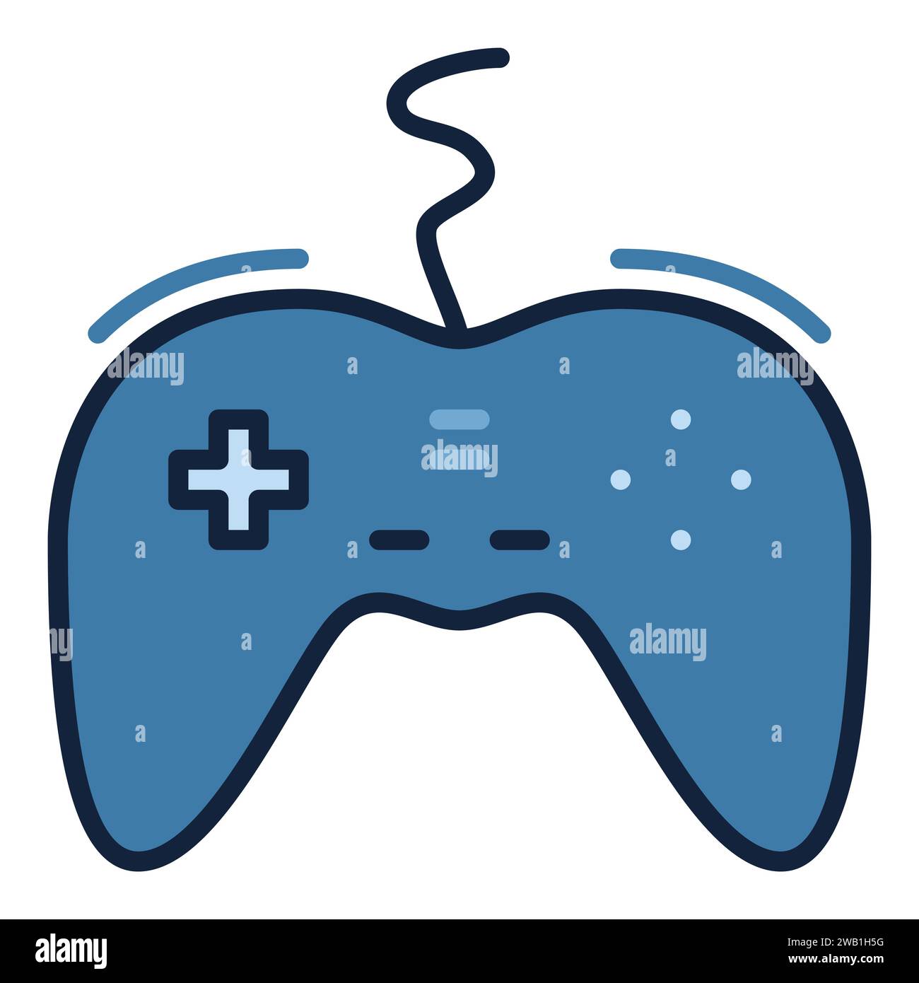 PC Game Controller with Wire vector Gamepad concept colored icon or ...